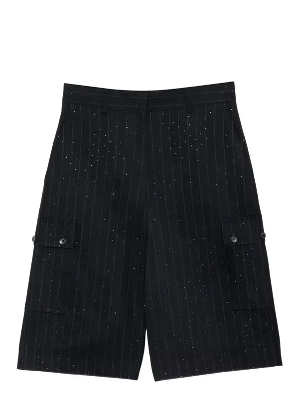 Sandro Tailored Pinstriped Shorts - Blue