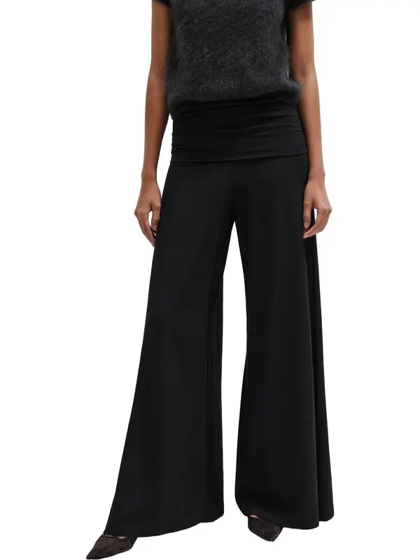 ME+EM Wide Leg Palazzo Pants - Black
