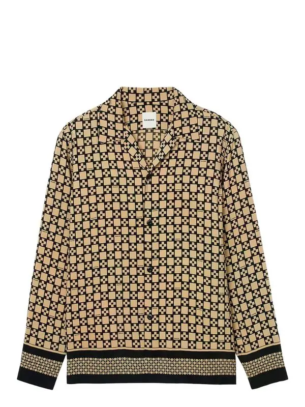 Sandro Geometric-pattern Shirt - Neutrals