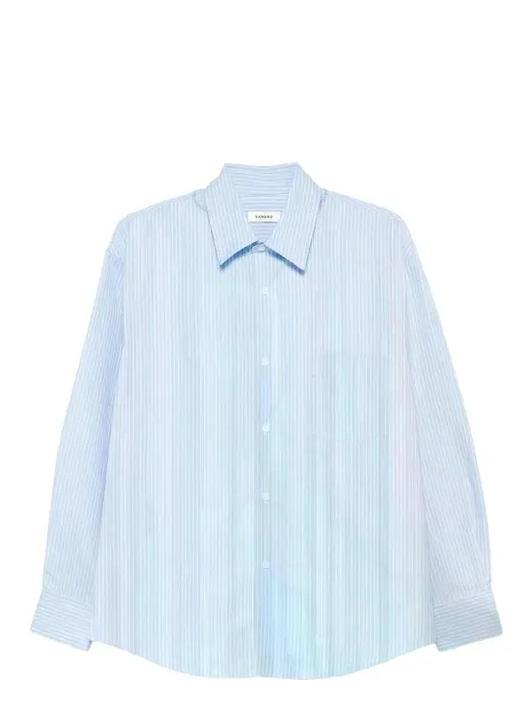 Sandro Striped Cotton Shirt - Blue