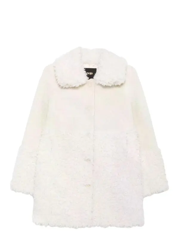 Maje Textured Fleece Coat - Neutrals