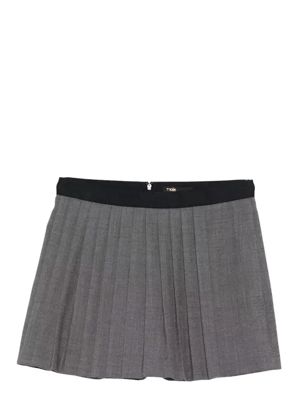 Maje Box-pleated Mini Skirt - Grey
