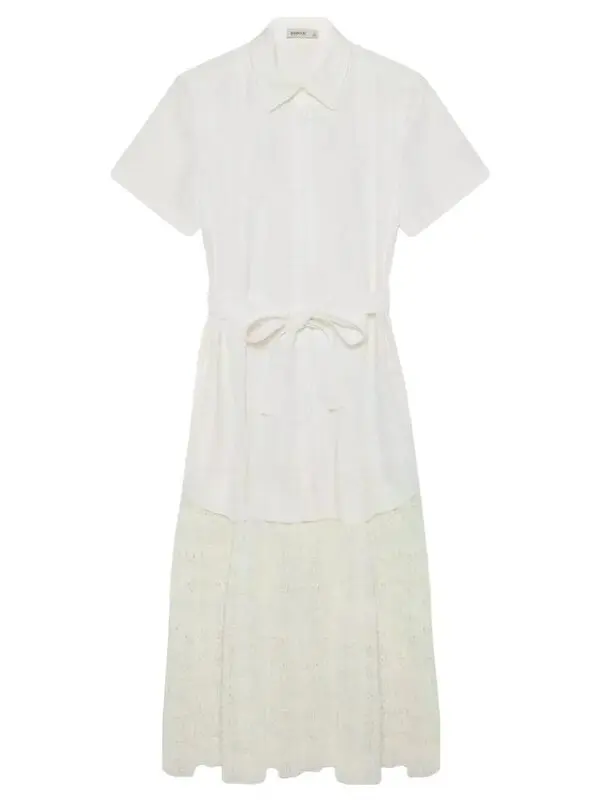 Simkhai Belted Midi Shirt Dress - White