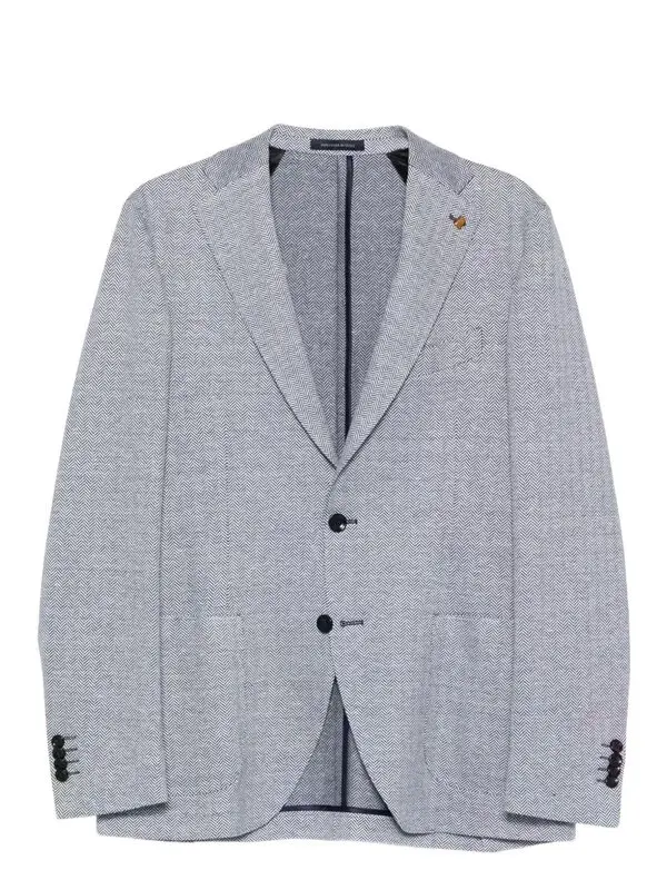 LATORRE Herringbone-pattern Blazer - Blue