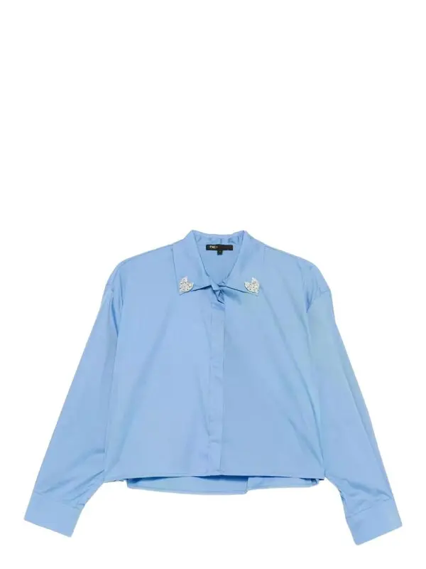 Maje Brooch-detail Blouse - Blue