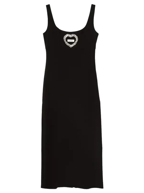 Sandro Heart-embellished Midi Dress - Black