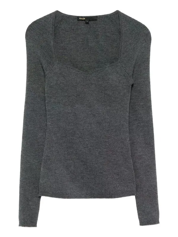 Maje Wool Sweater - Grey