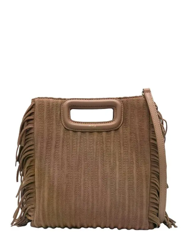 Maje Fringed Handle Mini Bag - Brown
