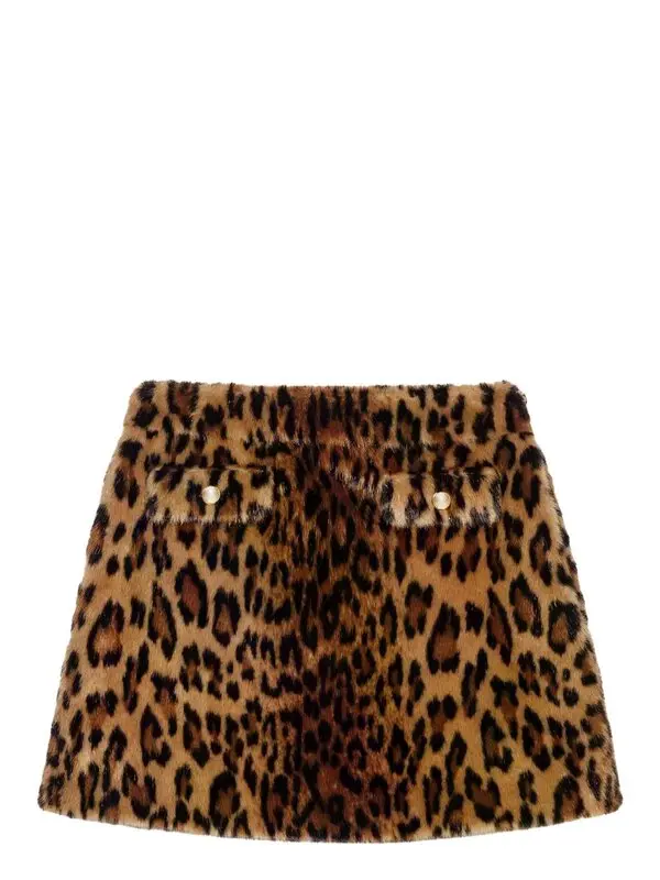Maje Leopard-print Mini Skirt - Brown