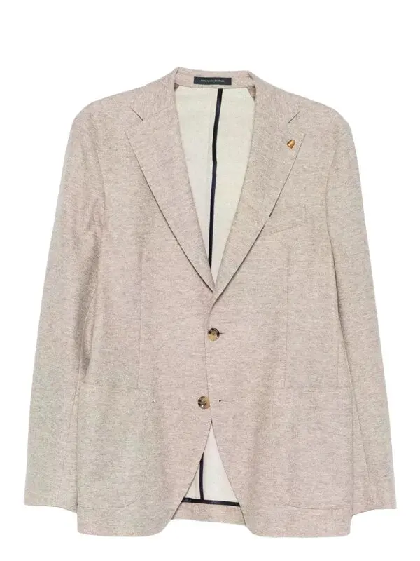 LATORRE Lapel-pin Single-breasted Blazer - Neutrals