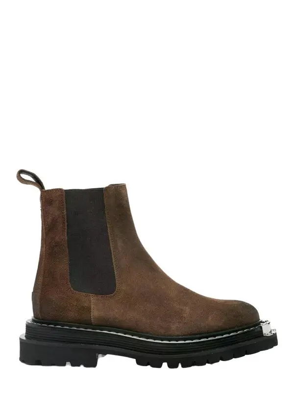 Sandro Suede Chelsea Boots With Metallic Detail - Brown