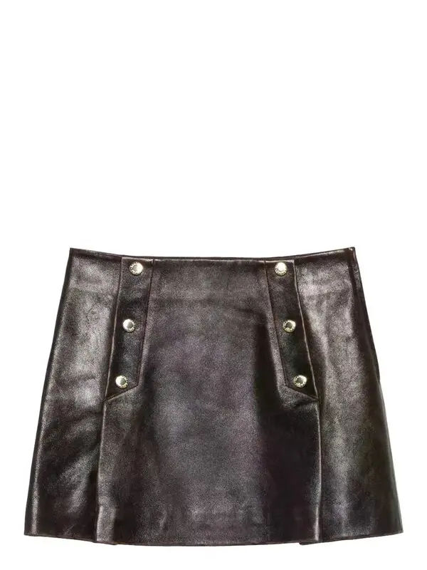 Sandro Leather Mini Skirt - Brown