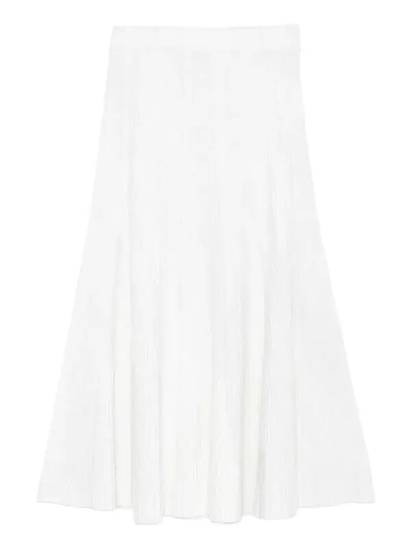 Maje Ribbed A-line Skirt - Neutrals