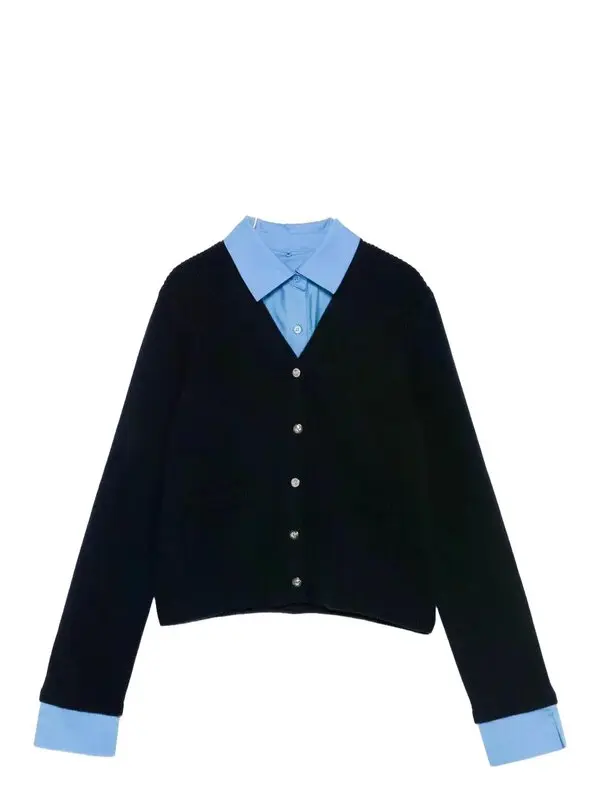 Maje Button-up Cardigan With Patch Pockets - Blue