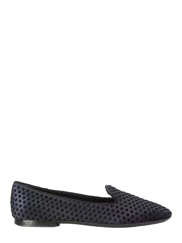 TOD'S Polka Dot Embossed Slippers - Black