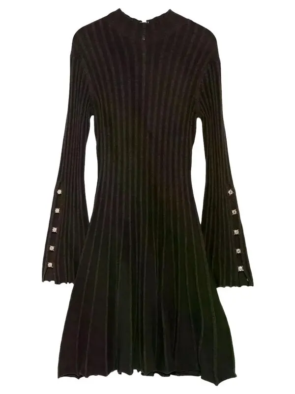 Maje Raffie Ribbed-knit Dress - Brown