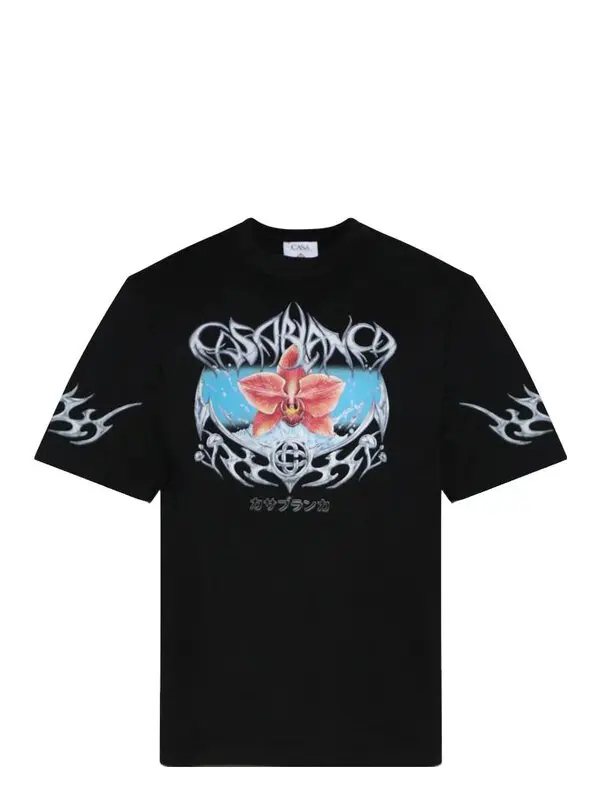Casablanca Blades Printed Oversized T-shirt Blades - Black