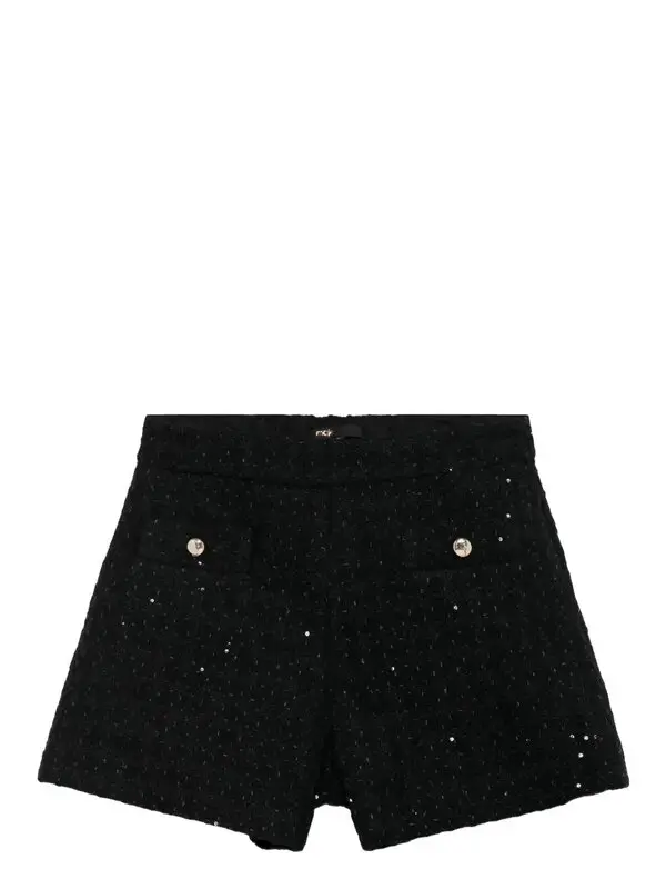 Maje Sequin-embellished Tweed Shorts - Black