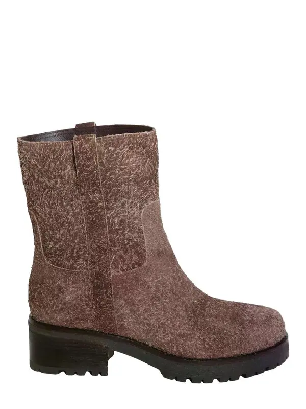 CHUCKIES Textured Ankle Boots - Brown