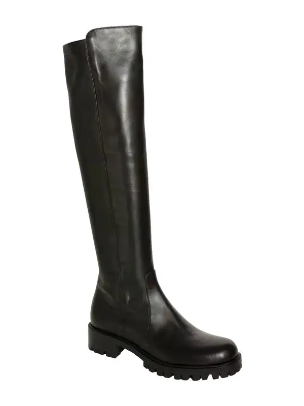 CHUCKIES Lug-sole Knee-high Boots - Black
