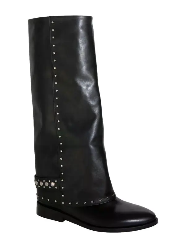 CHUCKIES Flattubo Studded Boots - Black