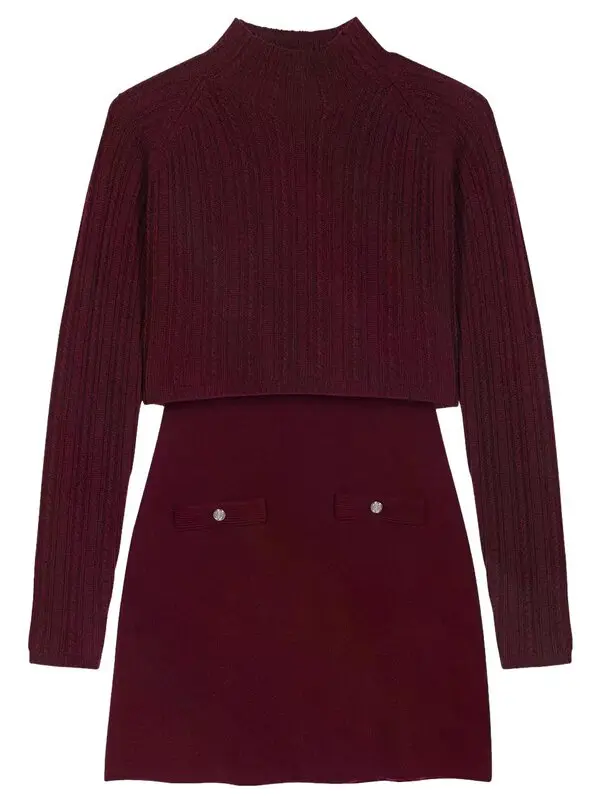Maje Laye Mini Sweater Dress - Red