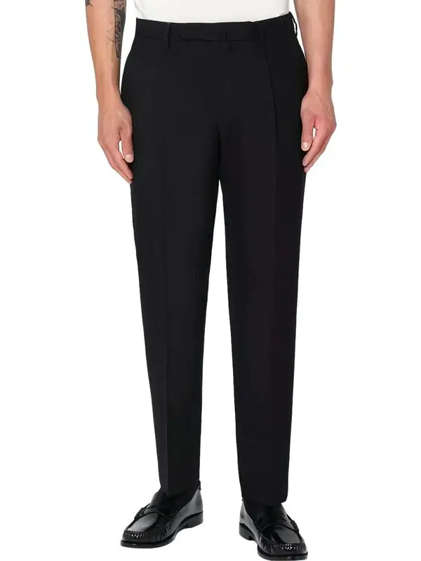 SANTANIELLO Regular Pantalone Trousers - Black
