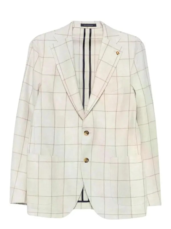LATORRE Grid-pattern Blazer - Neutrals