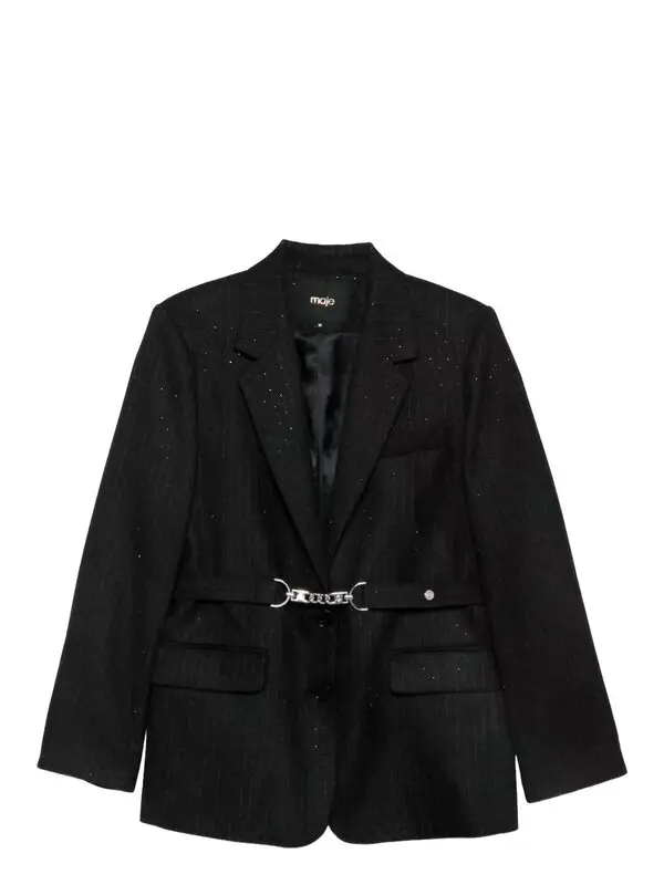 Maje Pinstripe Blazer - Black