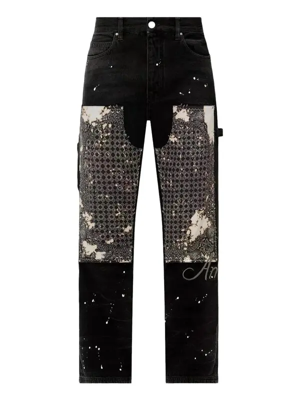 Amiri Bandana-panel Carpenter Jeans - Black