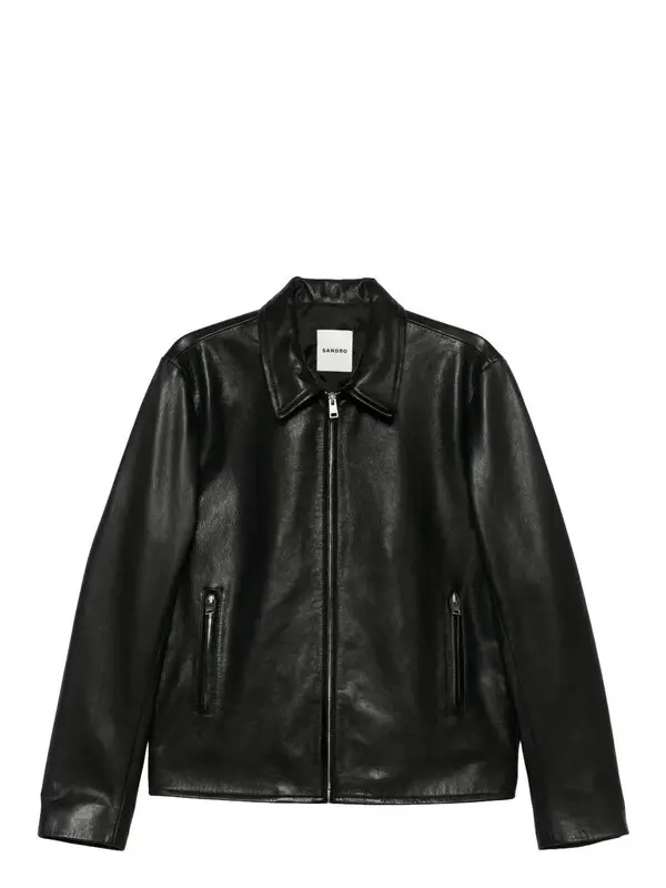 Sandro Leather Jacket - Black