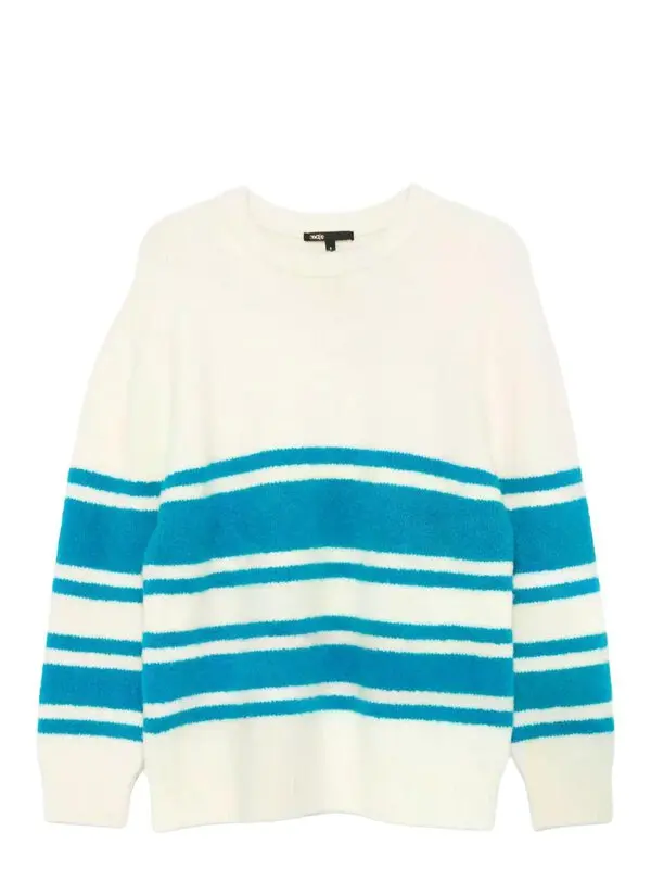 Maje Striped Crew-neck Sweater - Neutrals