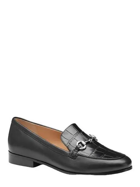 Johnston & Murphy Ali Genuine Calf Hair Bit Loafer - Black Croc