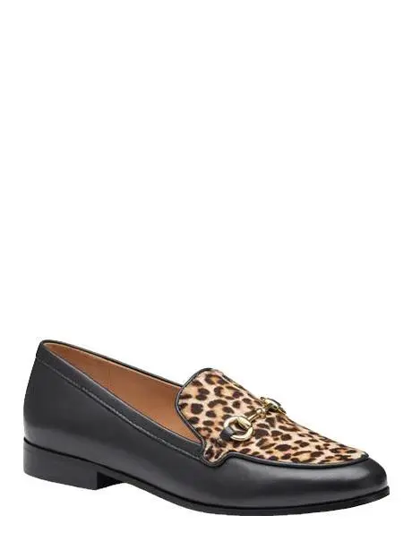 Johnston & Murphy Ali Genuine Calf Hair Bit Loafer - Black Leopard