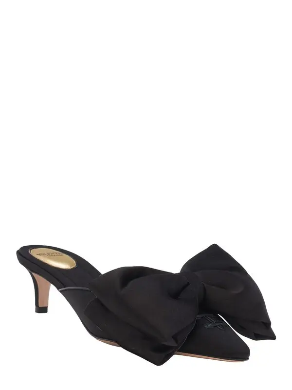 Valentino Garavani Yolande Bow Pointed Toe Mule Pump - Black