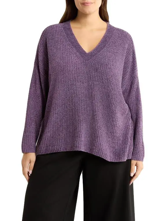 Eileen Fisher V-neck Sweater - Mulled Grape