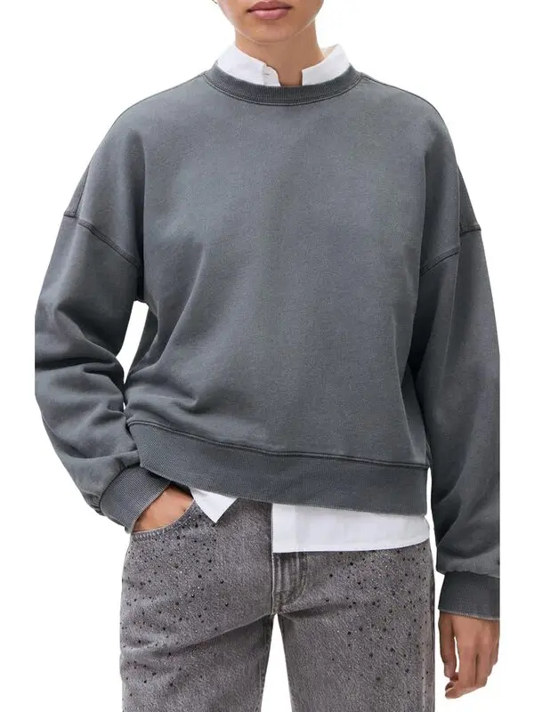 Mango Cotton Sweatshirt - Charcoal