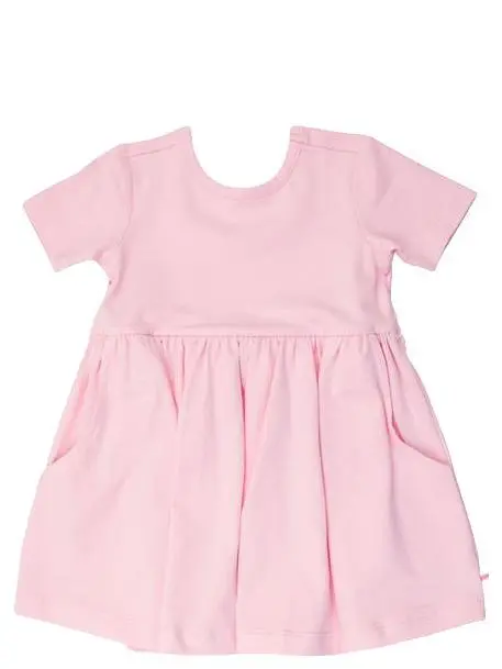 RUFFLEBUTTS Knit Short Sleeve Twirl Dress - Pink