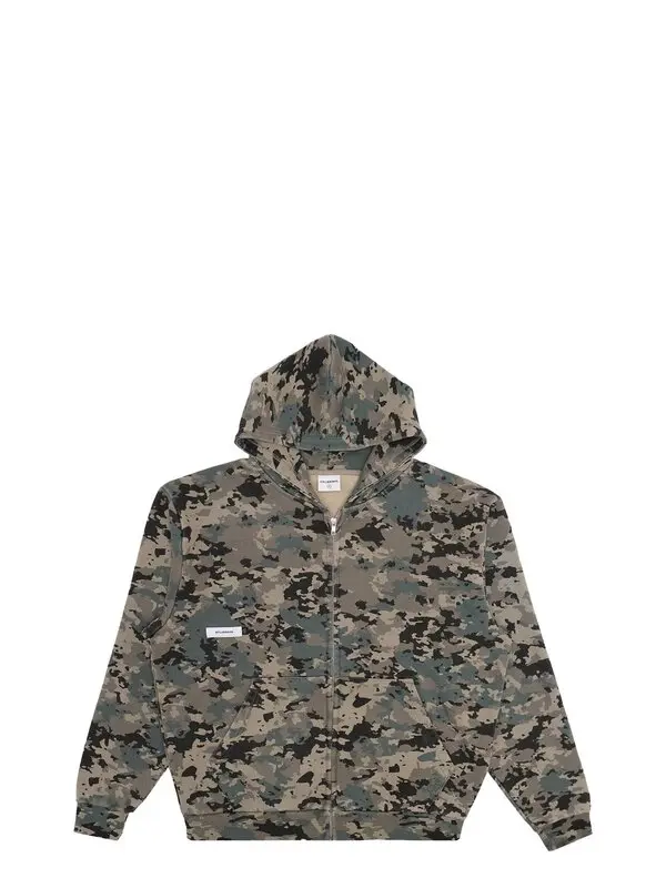 STUDENTS Double-weave French-terry Cotton Zip Hoodie - Camo