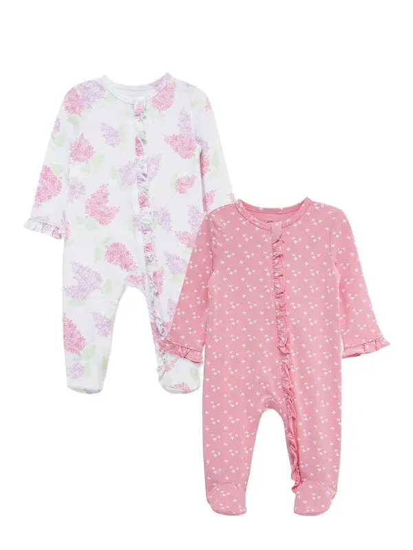 LITTLE ME Pack Of 2 Printed Footies - Pink