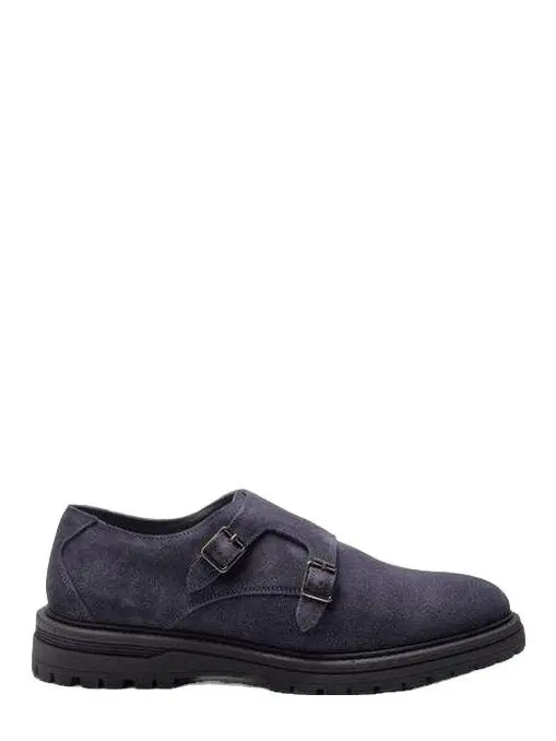 A. VEER Jett Double Monk - Navy Suede