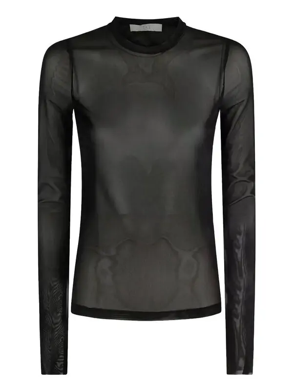 TELA Mesh Long-sleeve Top - Black