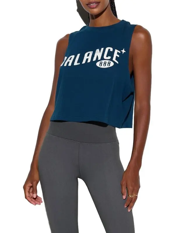 Spiritual Gangster Balance Spirit Crop Tank - Midnight Teal