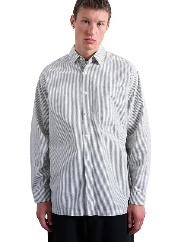 Topman Oversize Stripe Button-up Shirt - Ecru Multi