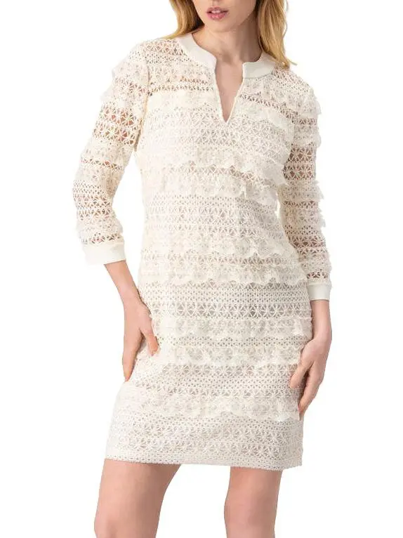 IVONNE Lace Mini Dress - Natural