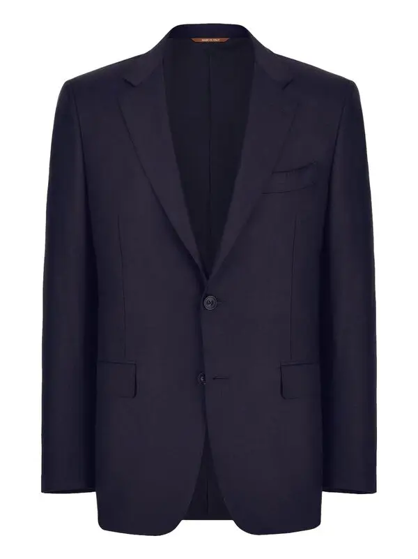 Canali Navy Pure 150's Wool Blazer - Blue
