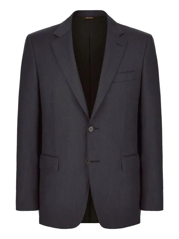 Canali Charcoal Pure 150's Wool Blazer - Grey
