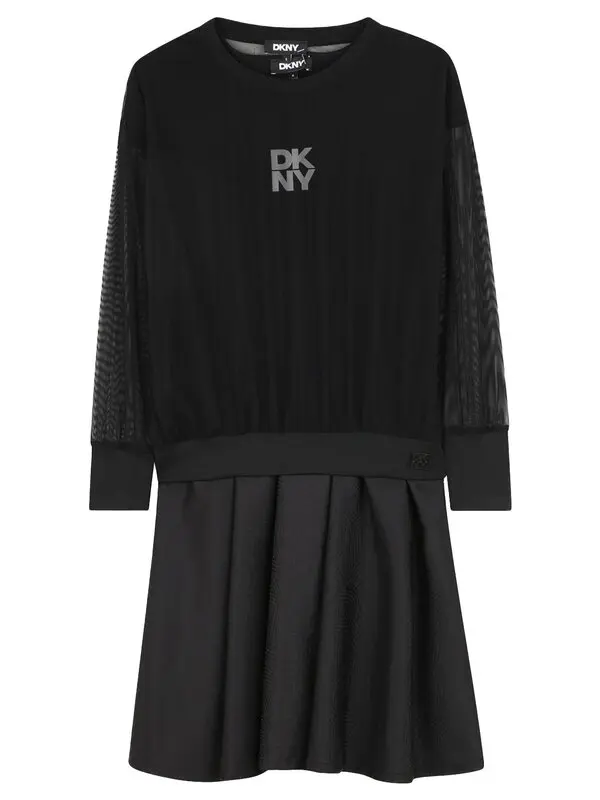 Dkny 2-in-1 Dress With Logo - Black