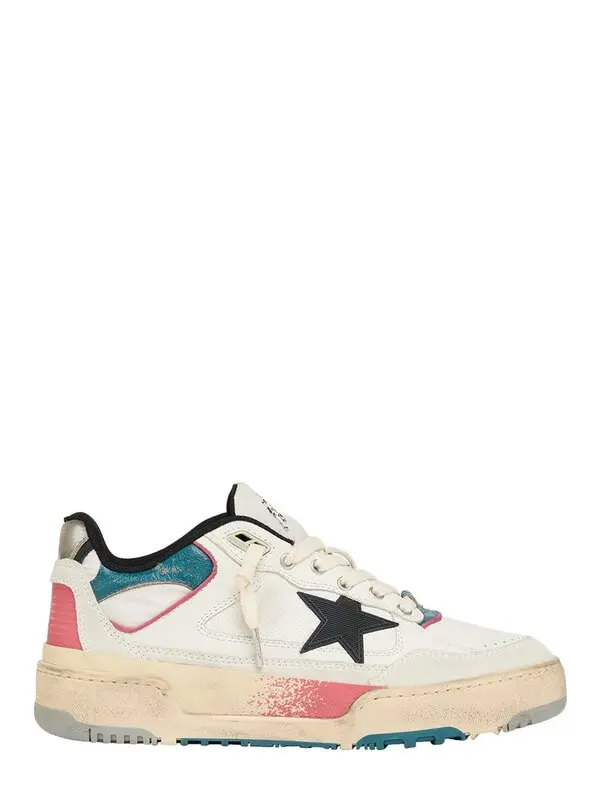 Golden Goose Forty2 Leather And Suede Low-top Sneakers - Wht/blu/pink
