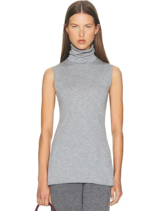 HELSA Kerstin Sleeveless Turtleneck - Light Heather Grey